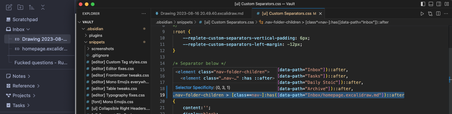 Introducing visual Separators in File Explorer (includes HOW-TO) · SebastianMC obsidian-custom ...
