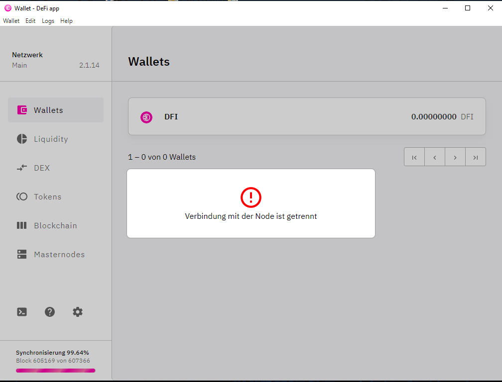Node disconnected · Issue #428 · DeFiCh/defichain-app · GitHub
