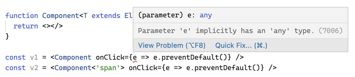 Default Type In Generic React Component Not Inherited In Callbacks · Issue 50858 · Microsoft