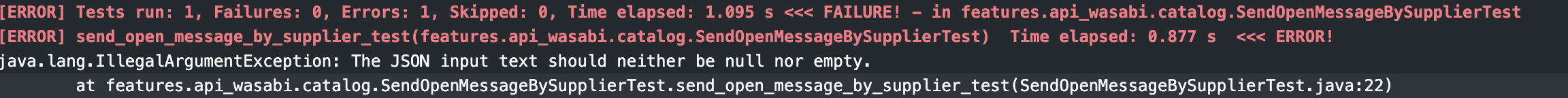 java.lang.IllegalArgumentException: The JSON input text should neither be null nor empty ...