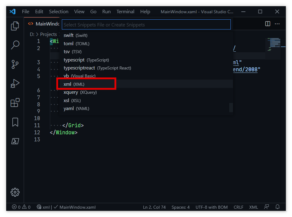 GitHub Emu2021makuake vscode xaml snippets Visual Studio Code XAML Snippets