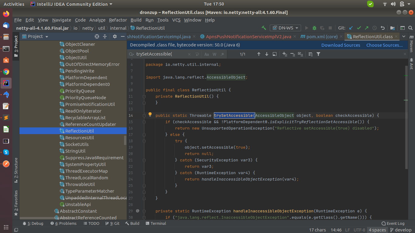 Getting java.lang.NoSuchMethodError: for 'io.netty.util.internal.ReflectionUtil.trySetAccessible ...