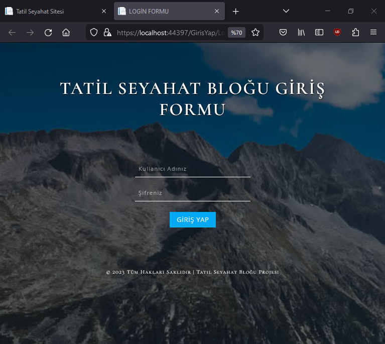 Github Ebrukurkcu Mvctatilseyahatsitesiprojesi