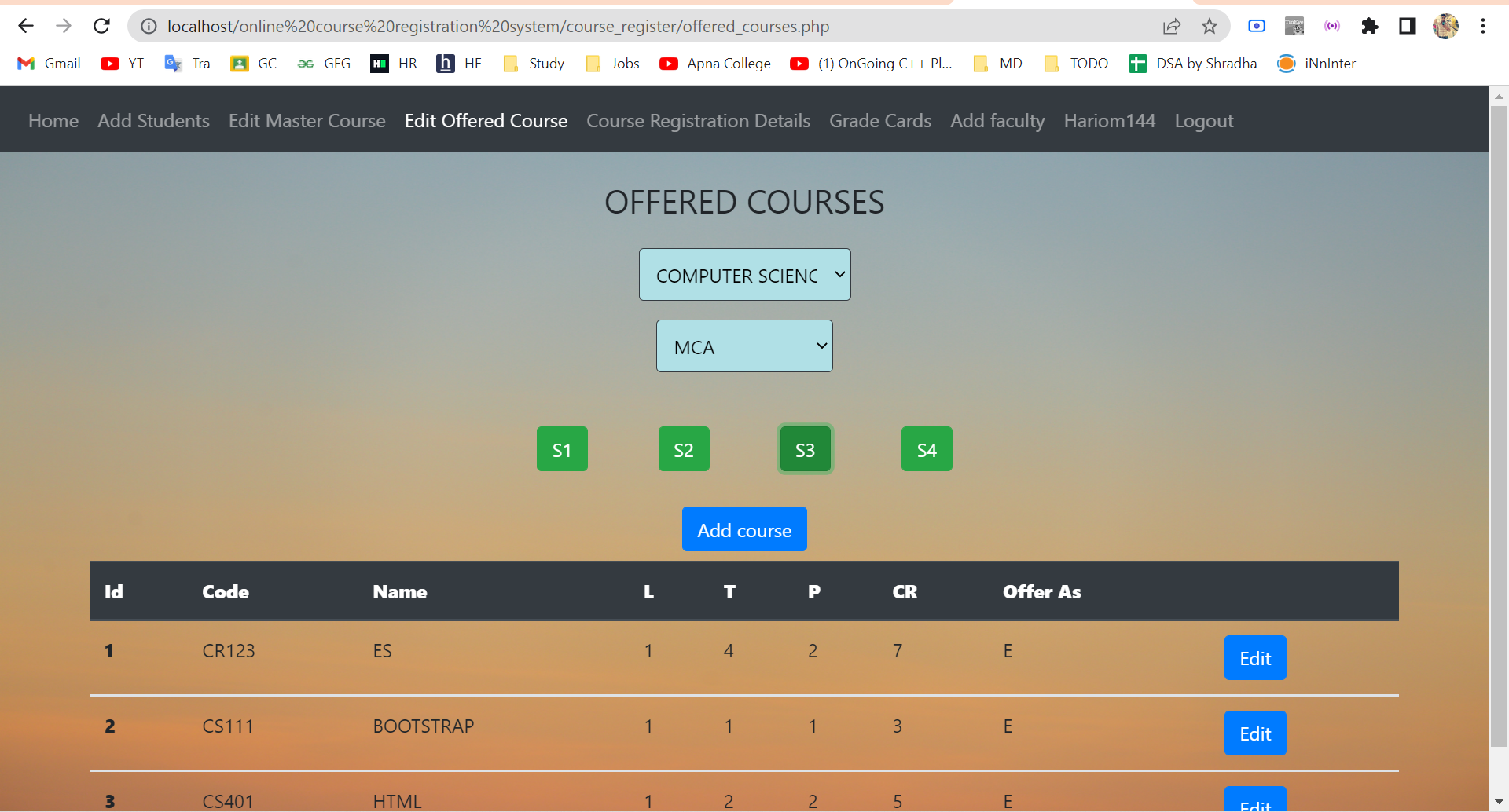 GitHub - hariomjee/Course-registration-and-Gradecard-portal