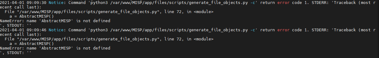 AbstractMISP is not defined · Issue #7284 · MISP/MISP · GitHub