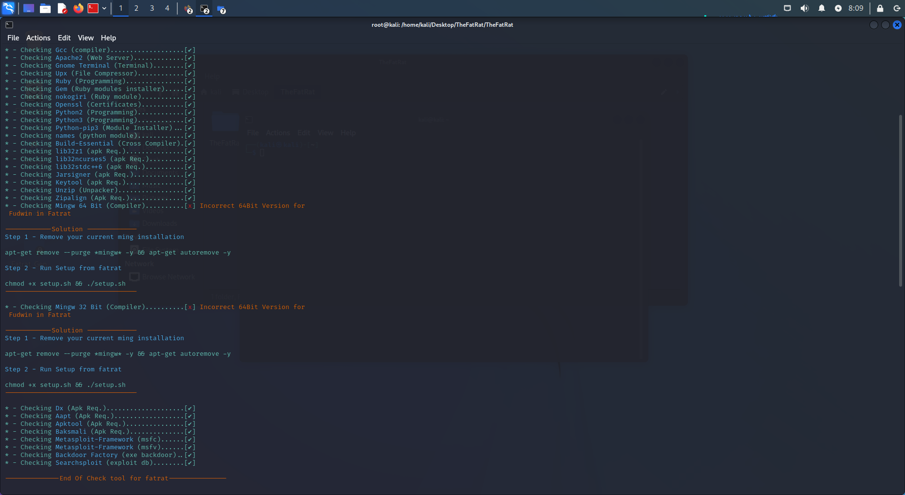 Wrong version of MinGW unable to uninstall while using setup. · Issue #761 · screetsec/TheFatRat ...