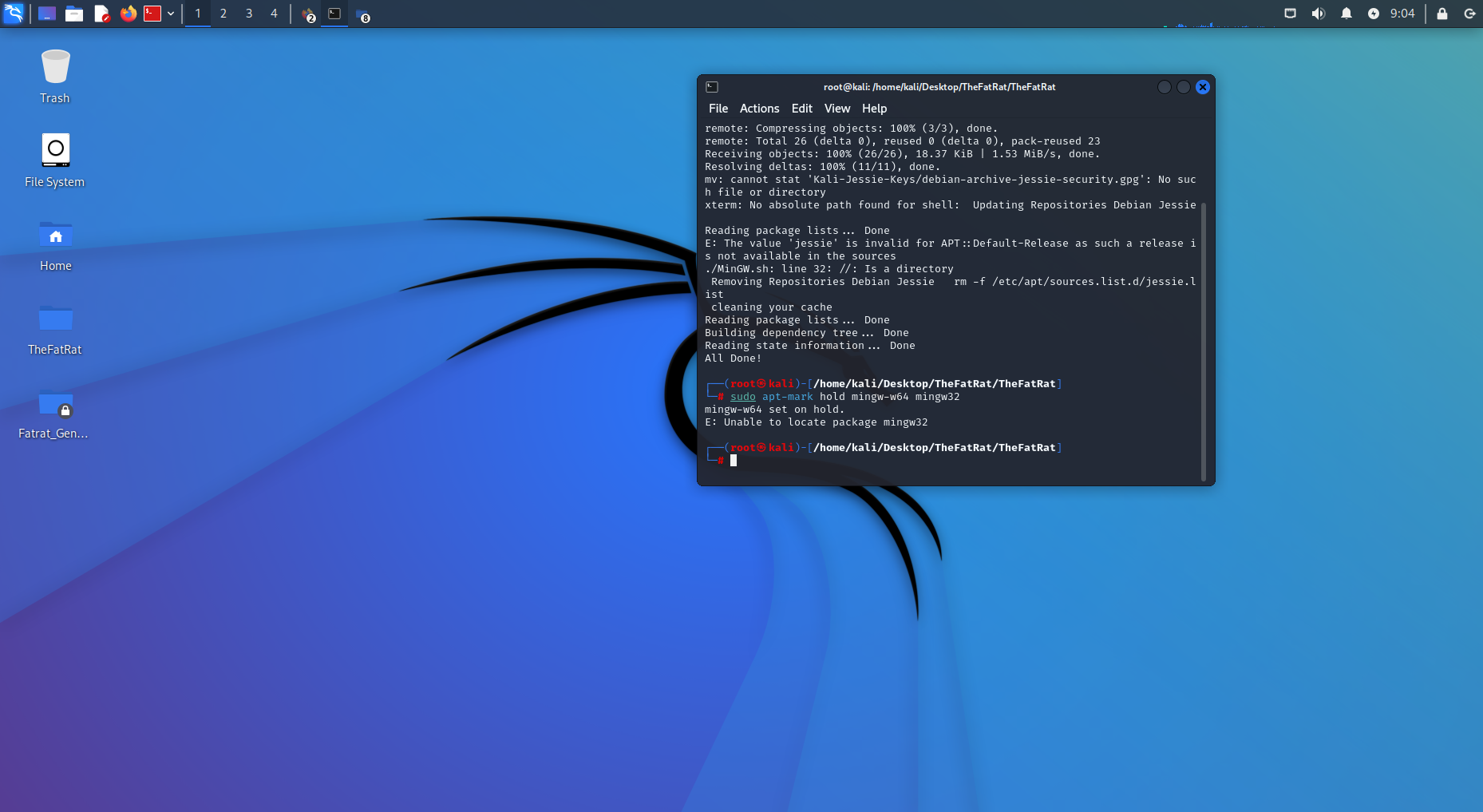 Wrong version of MinGW unable to uninstall while using setup. · Issue #761 · screetsec/TheFatRat ...