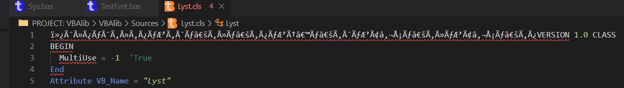 Round tripping appears to lead to the introduction of spurious characters at the start of cls ...