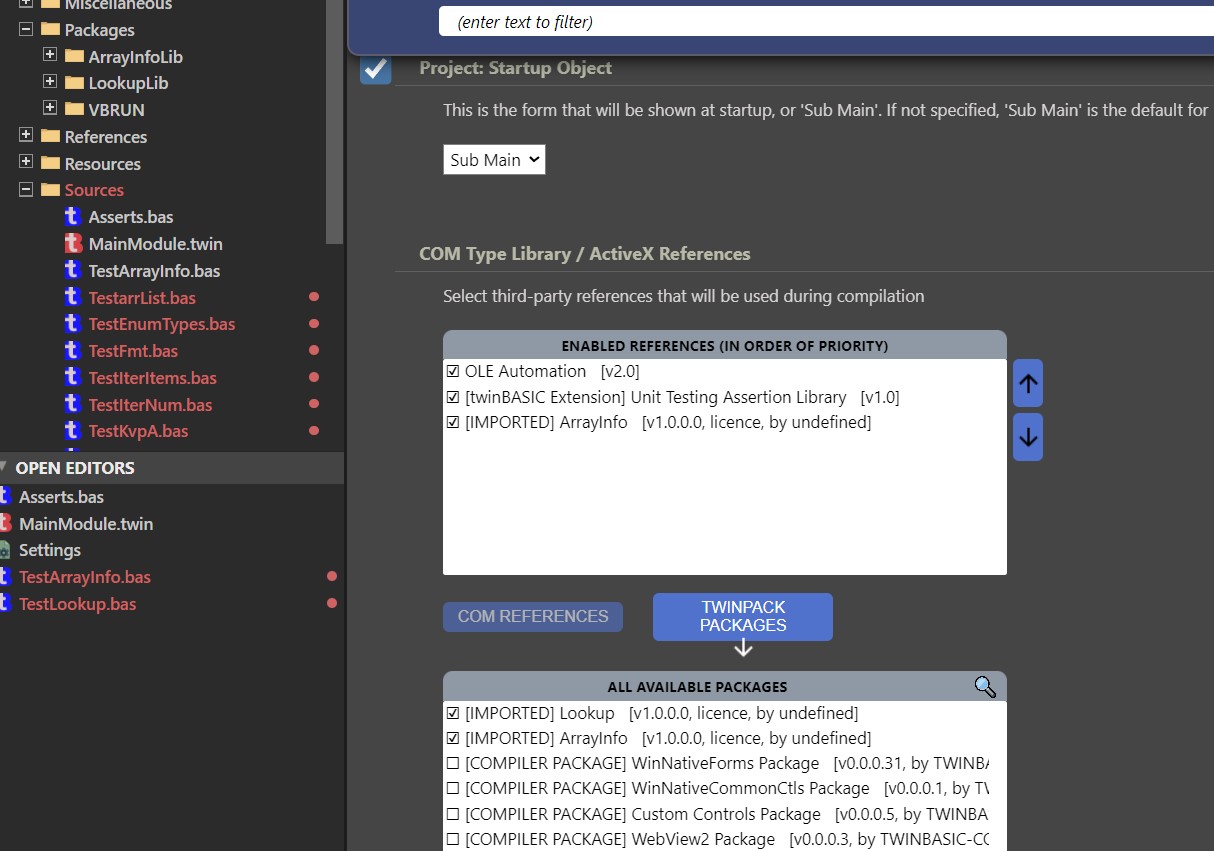 Importing packges: Only one package can be active · Issue #1583 · twinbasic/twinbasic · GitHub