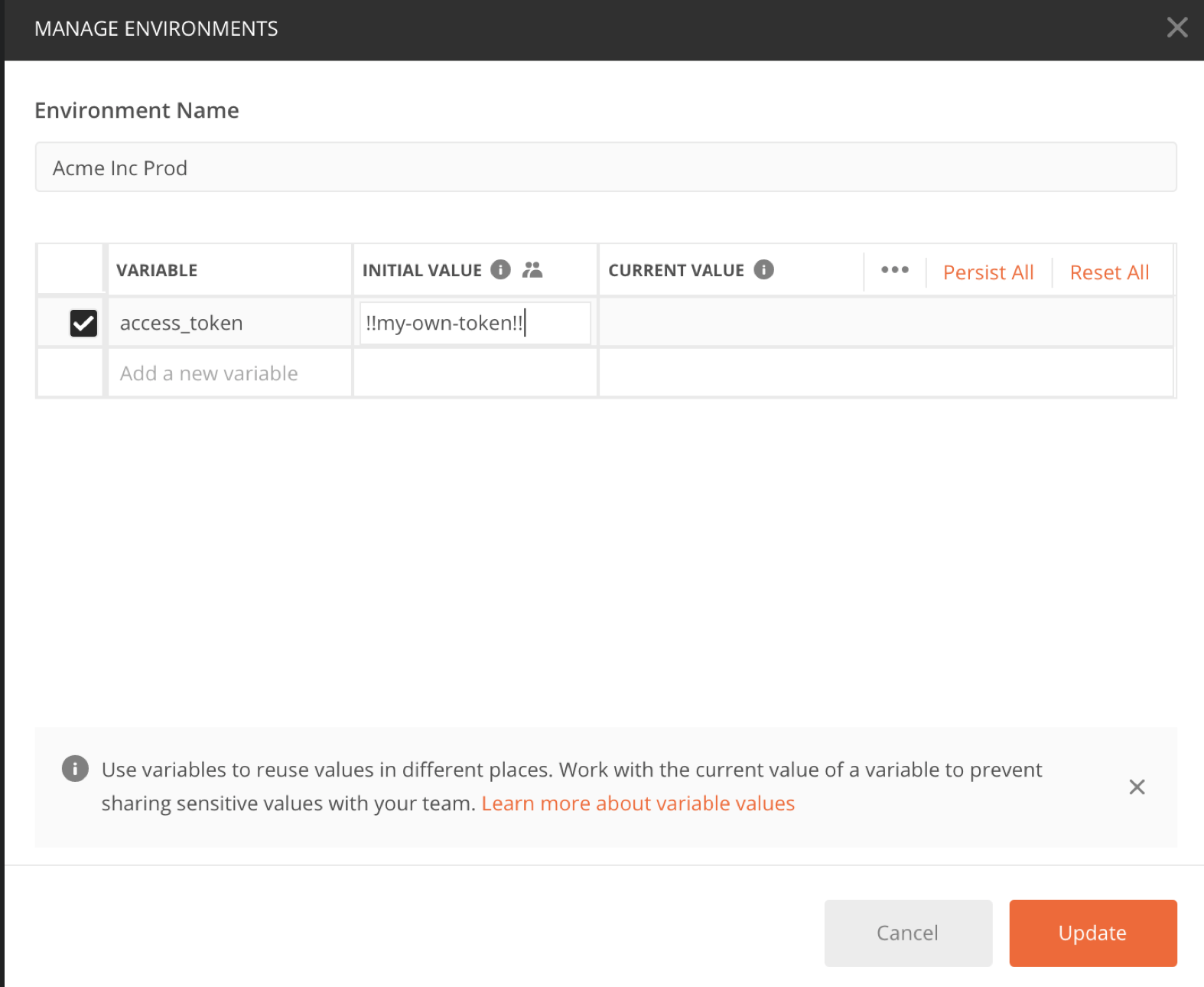 UI: Clearly indicate shared env variables · Issue #6673 · postmanlabs/postman-app-support · GitHub