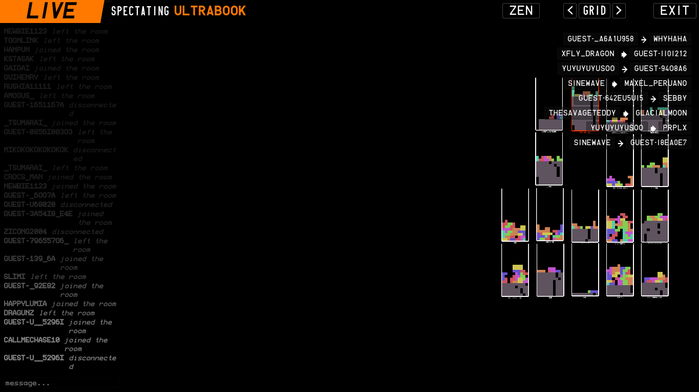 Unintended "faux grid" view when spectating a user after topping out ...