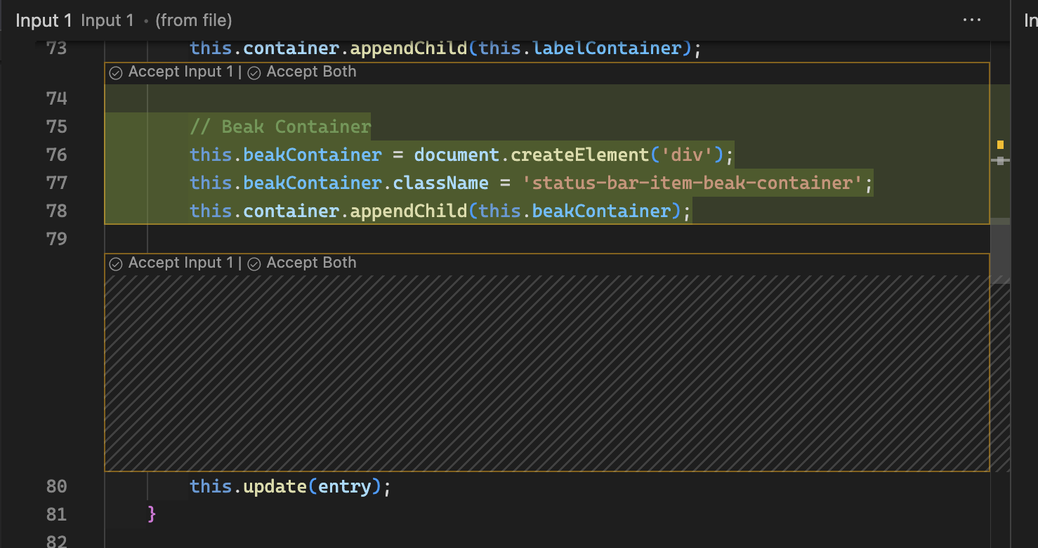 Merge UI: Show annotations under scrollbar · Issue #161980 · microsoft/vscode · GitHub