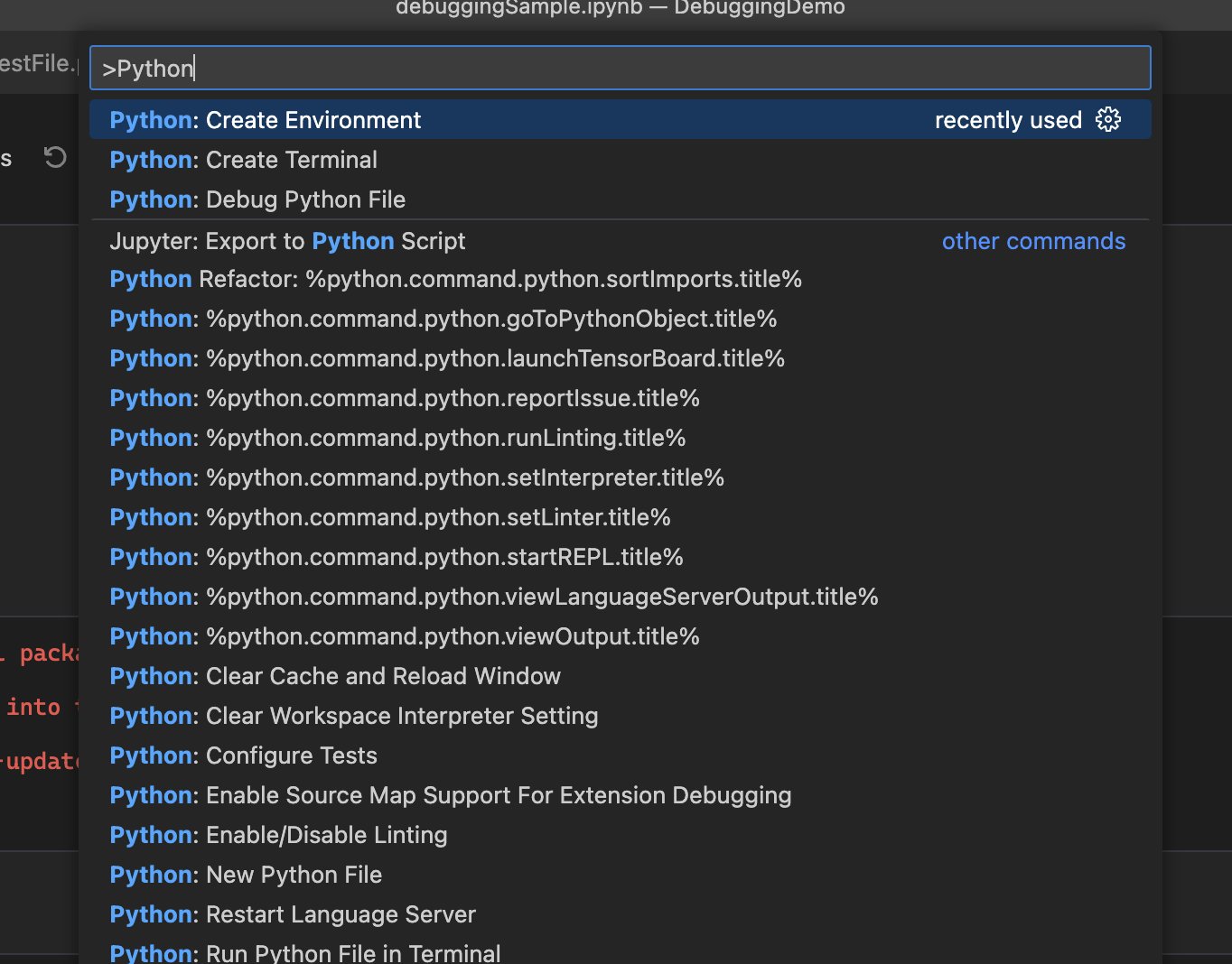 Jupyter command descriptions not populated in extension page · Issue ...