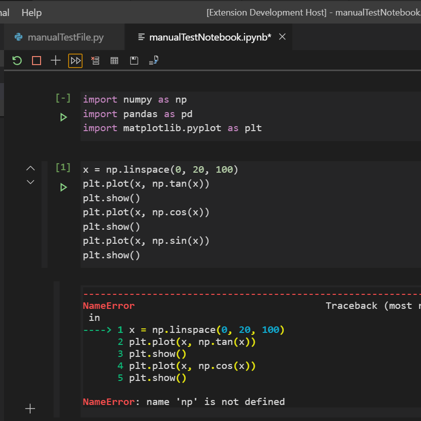Native editor run all cells (when first running) does not run the first ...