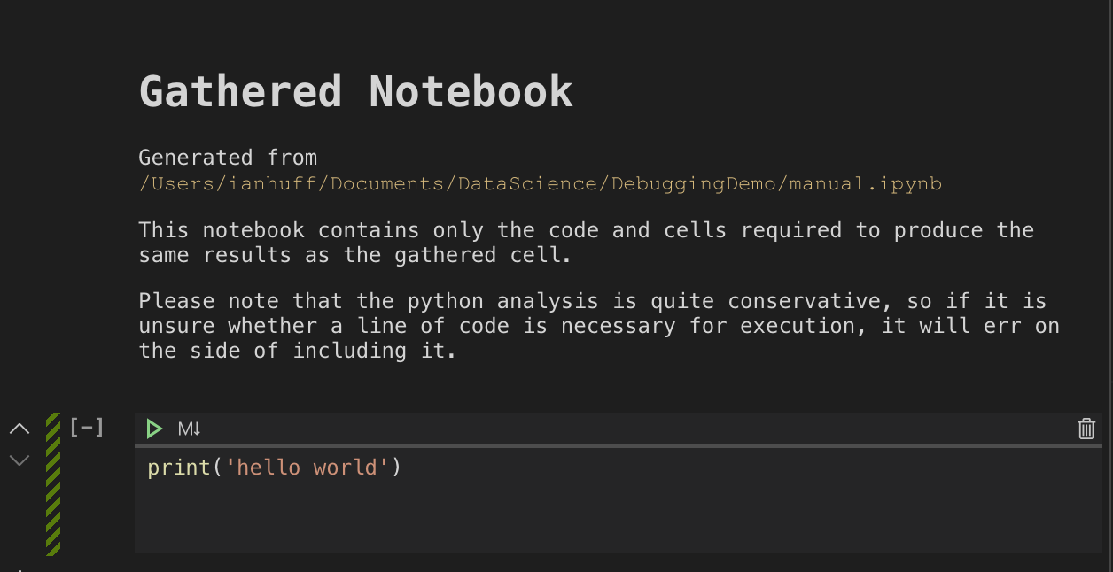 Gather adds on extra spaces · Issue #2728 · microsoft/vscode-jupyter ...