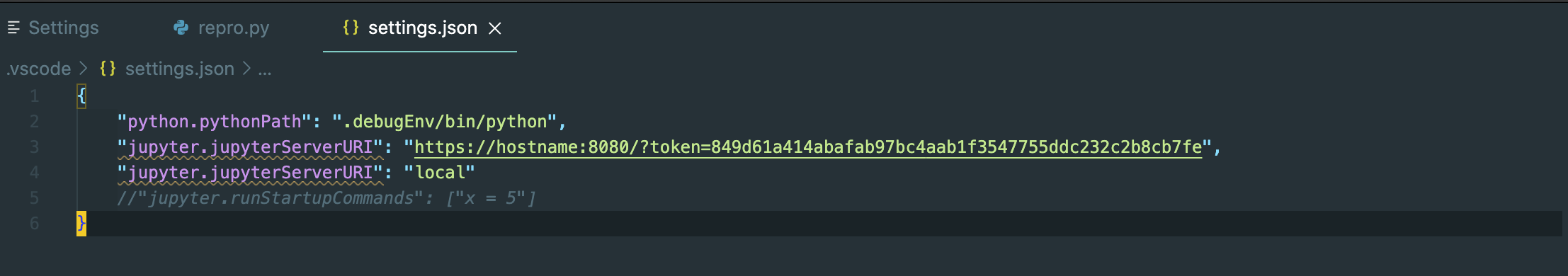 When saving jupyterServerURI setting, duplicate entry is created in settings file · Issue #343 ...
