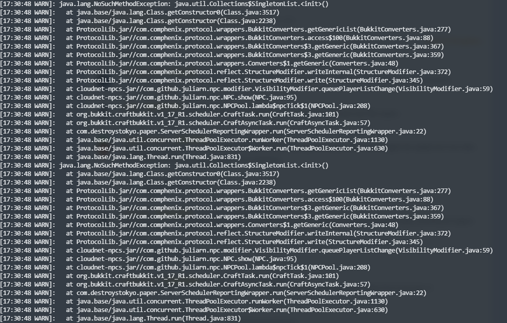NoSuchMethodException by CloudNet-NPC's · Issue #562 · CloudNetService/CloudNet · GitHub