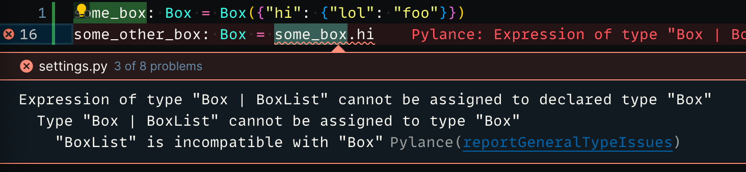 Pylance 2022.3.4 shows errors with `python-box` Box class that is not ...