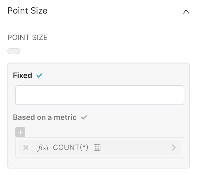 Scatterplot deck.gl, header of point size popup does not change when field is changed · Issue ...