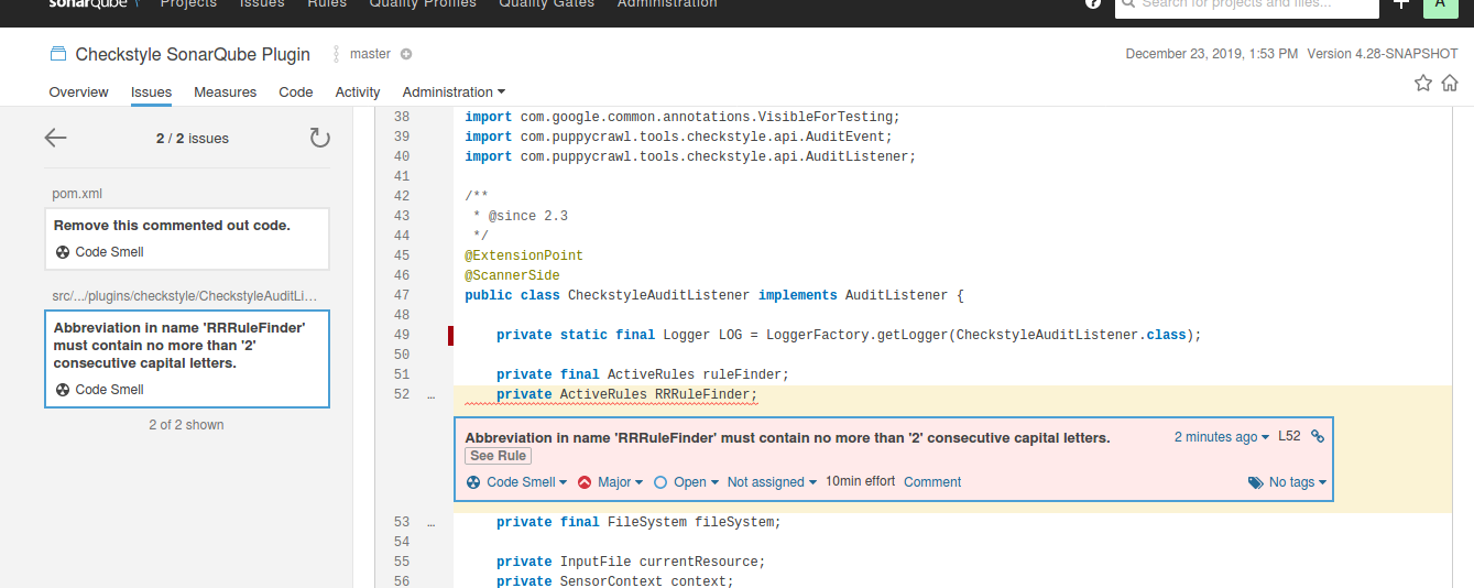 Switch To 7 9 Lst As Minimal Supported Version · Issue 232 · Checkstyle Sonar Checkstyle · Github