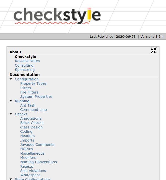 Expandable menu for mobile website · Issue #8244 · checkstyle/checkstyle · GitHub