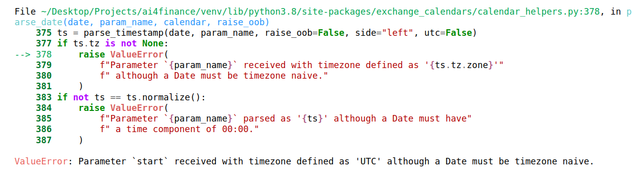 start received with timezone defined as 'UTC' although a Date must be timezone naive · Issue ...