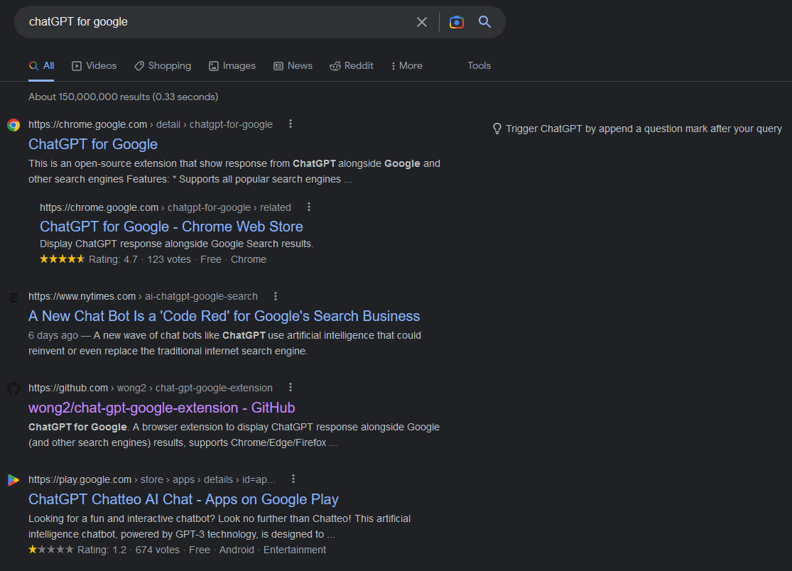 ChatGPT for Google makes Google Search links grey. · Issue #147 · wong2/chatgpt-google-extension ...