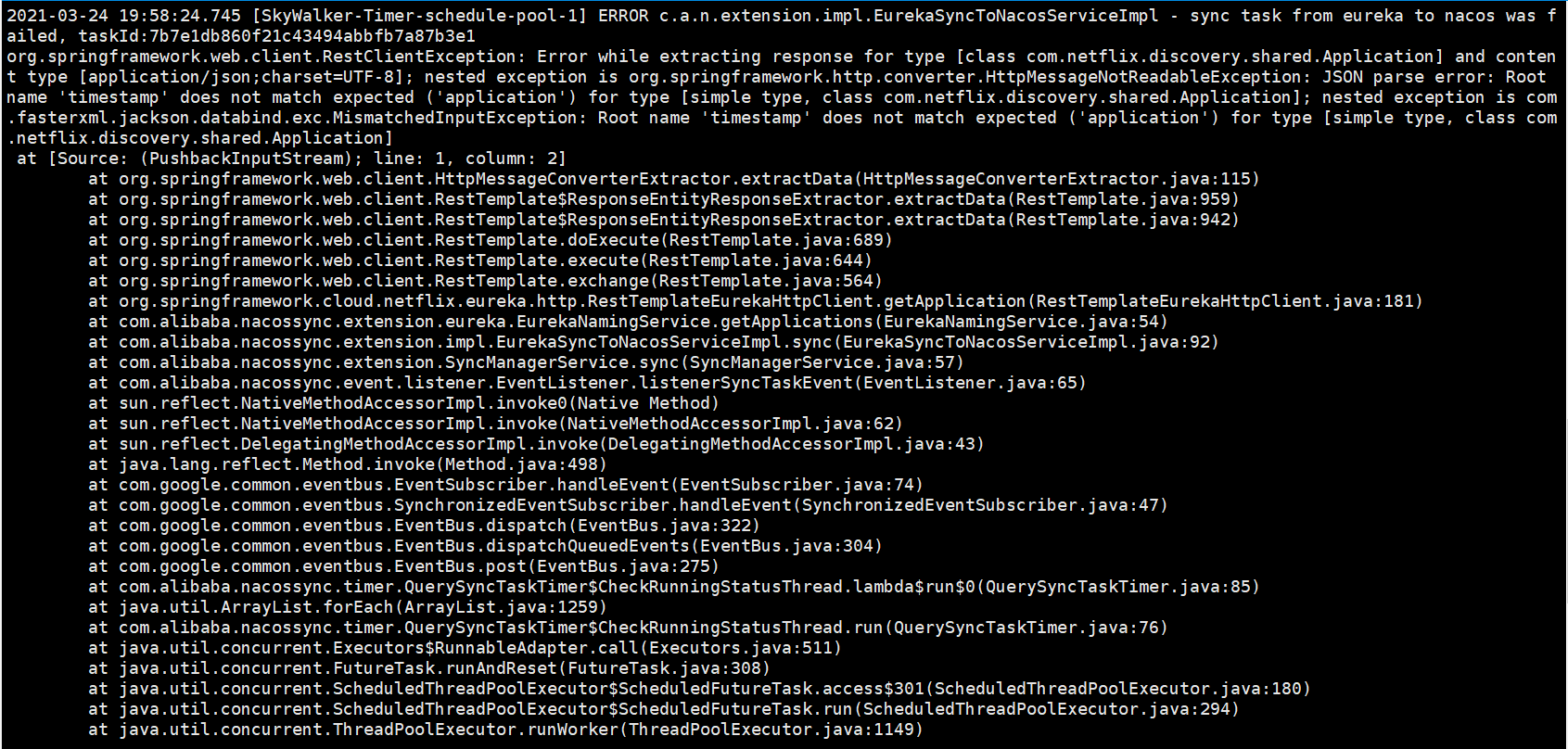 sync task from eureka to nacos was failed · Issue #222 · nacos-group/nacos-sync · GitHub