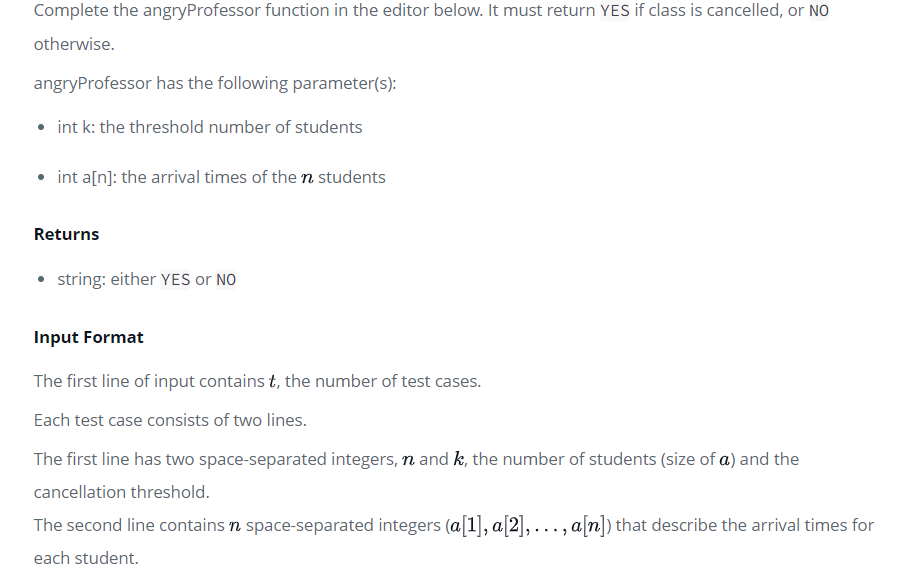 Angry Professor- HackerRank · Issue #2209 · Ayush7614/Daily-Coding-DS-ALGO-Practice · GitHub