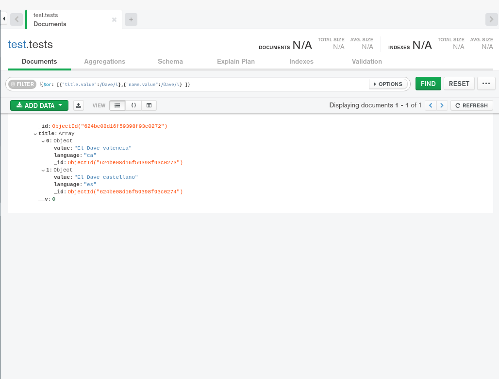 I can't find into an array using regex · Issue #11609 · Automattic/mongoose · GitHub