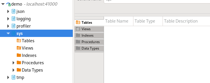 For MonetDB no Tables, Views and Indexes are shown in the Database Navigator tree · Issue #19311 ...