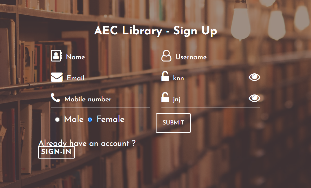 Bug Report: Signup button overlap over text · Issue #883 · SauravMukherjee44/Aec-Library-Website ...