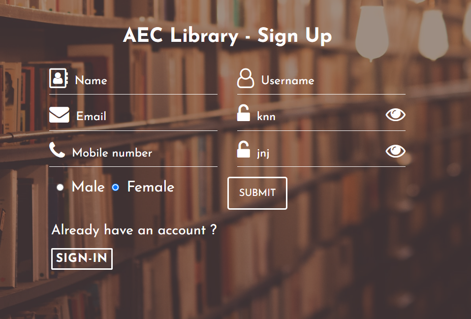 Bug Report: Signup button overlap over text · Issue #883 · SauravMukherjee44/Aec-Library-Website ...