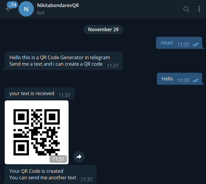 GitHub - NickCooper007/QRCodeTelegramBot: Telegram Bot what generate a ...
