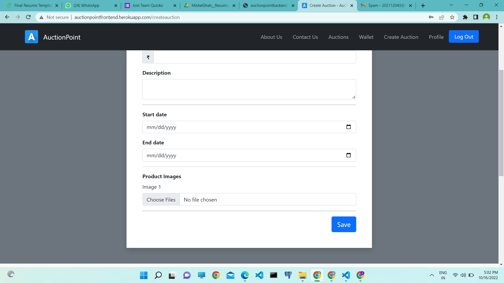 GitHub - Mishel07/AuctionBackend