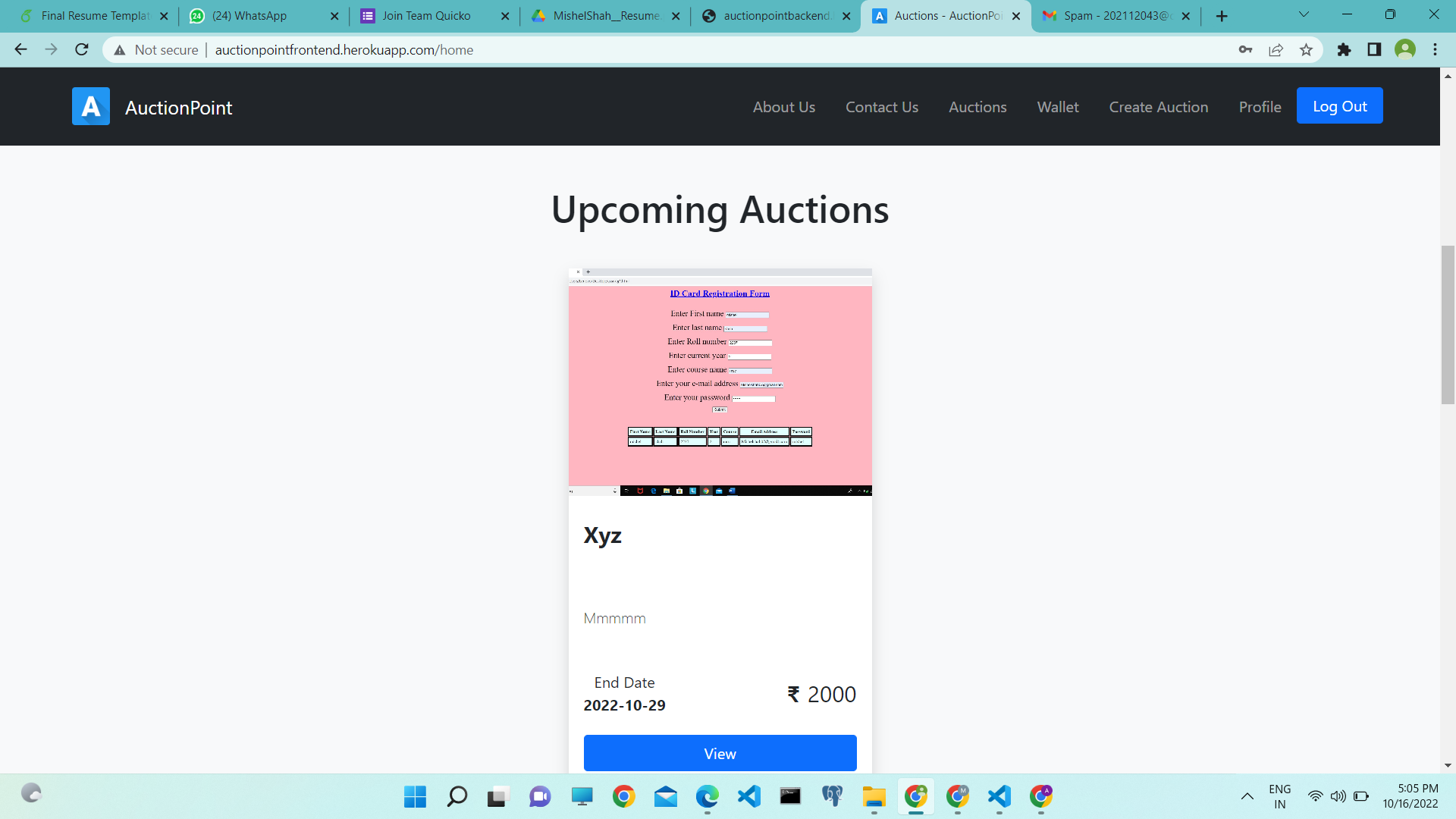 GitHub - Mishel07/AuctionBackend