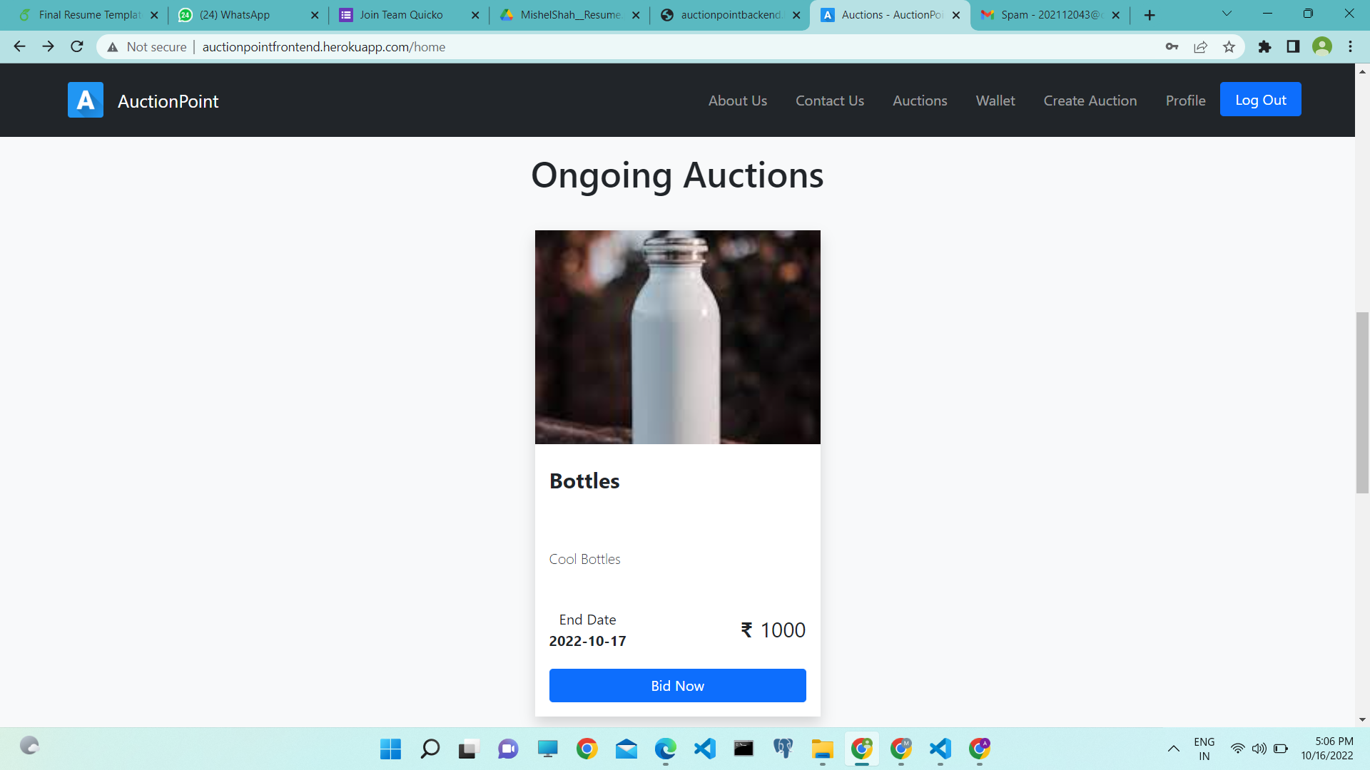 GitHub - Mishel07/AuctionBackend