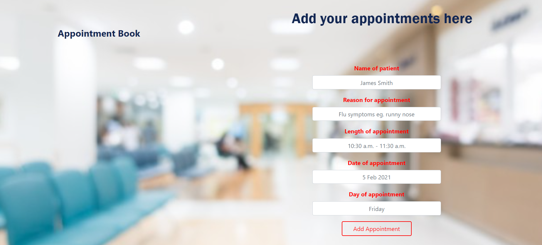 GitHub - AmyMarais/Doctor-s-Appointment-App: A doctor's appointment application built using the ...