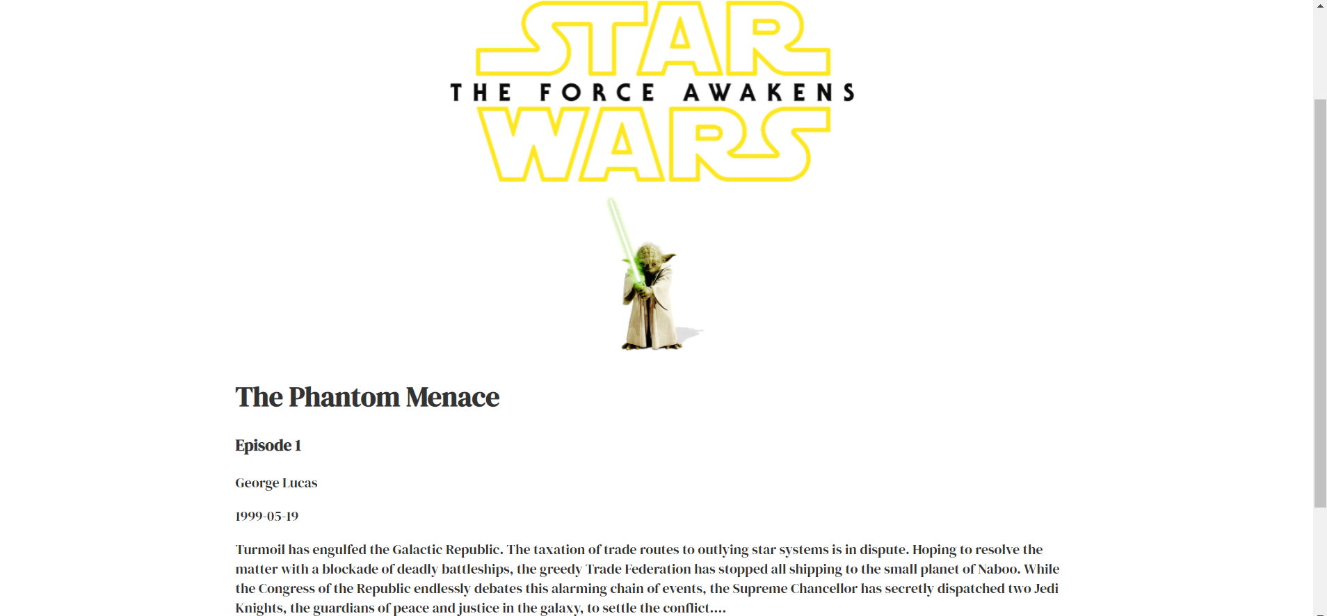 GitHub - AmyMarais/StarWarsAPI: A dynamic website that was created using data retrieved from a ...