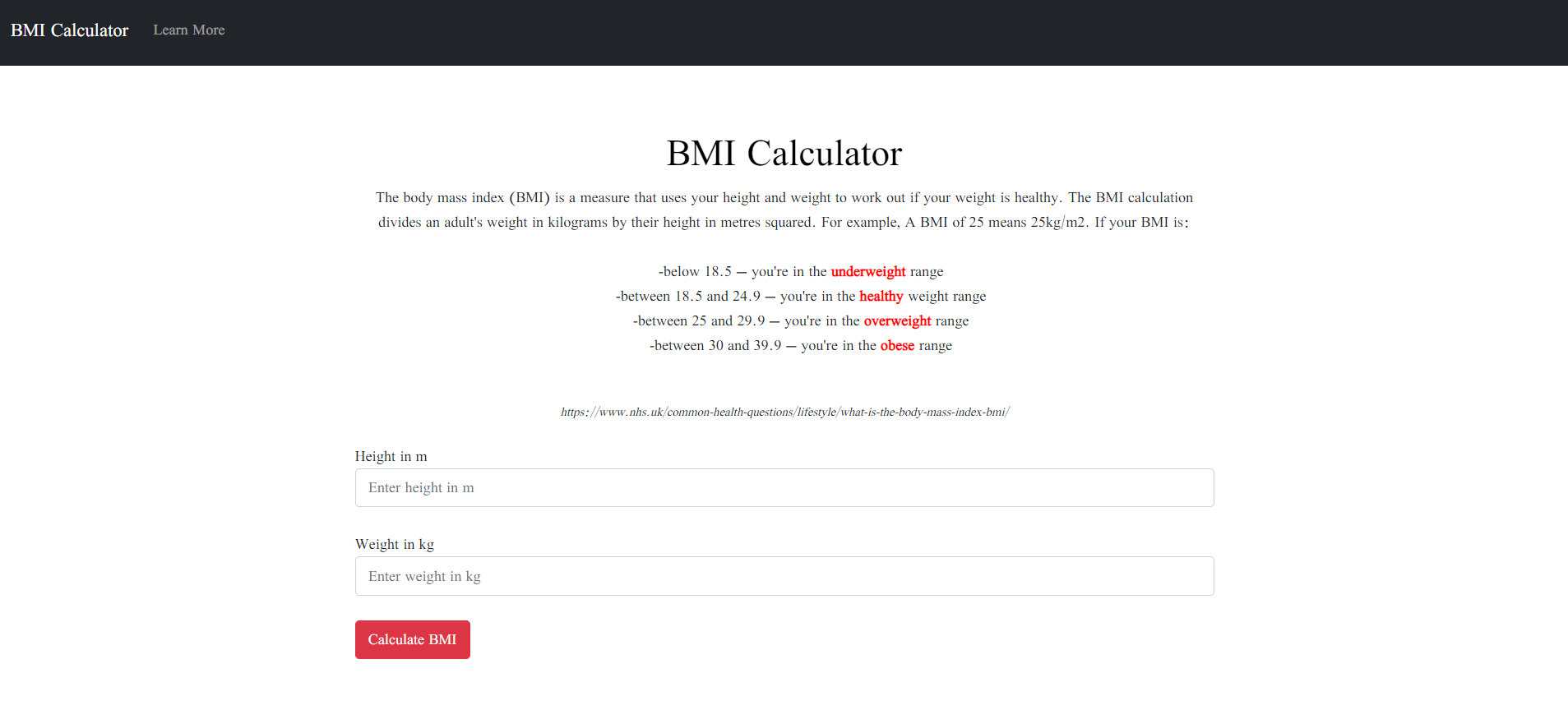 GitHub - AmyMarais/BMICalculator
