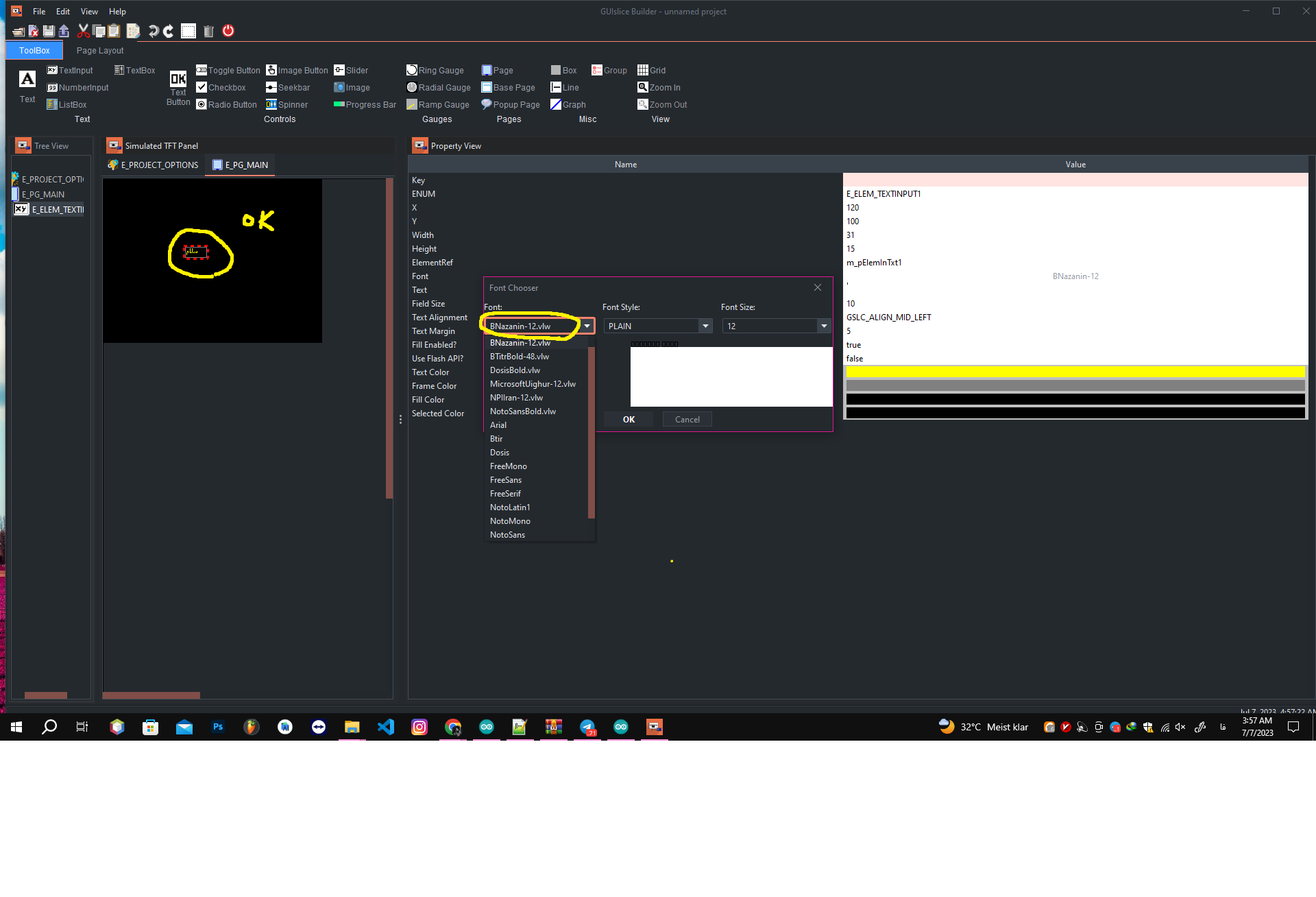 unSupport Persian Characters · Issue #242 · ImpulseAdventure/GUIslice-Builder · GitHub