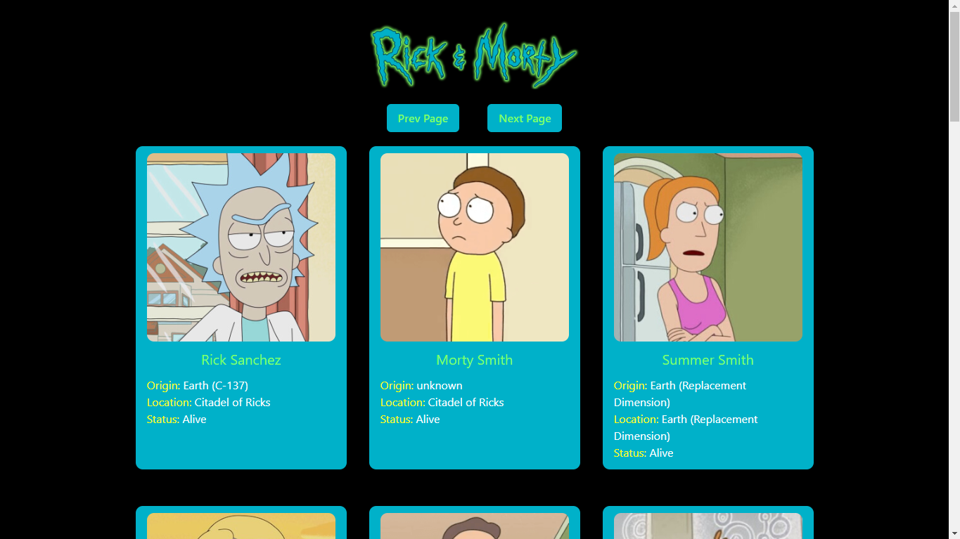 GitHub - IannRedzio/react-rick-and-morty