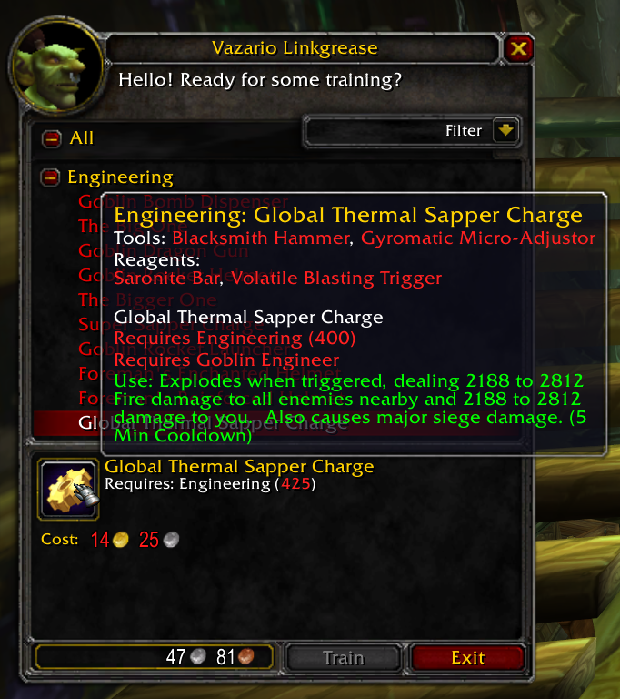 Goblin and Gnomish engineering accessible at same time · Issue #443 ...