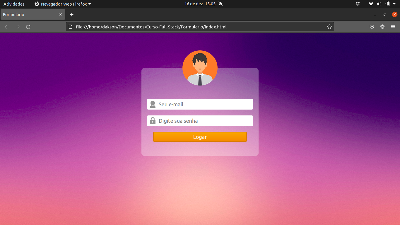 GitHub - DaksonC/formulario: Esse formulário de login é um projeto desenvolvido em um curso de ...