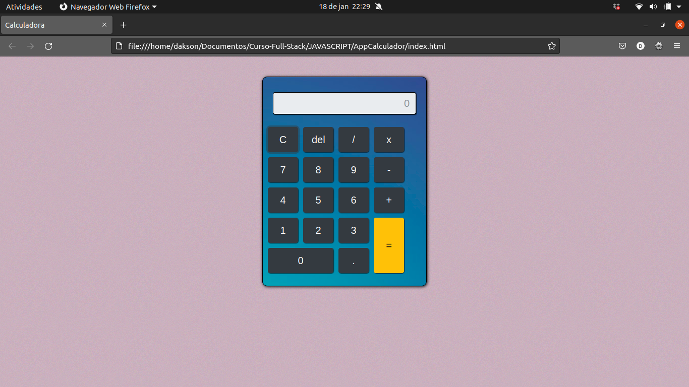 GitHub - DaksonC/calculadora-js: Consolidando o conhecimento de Document Object Model (DOM).