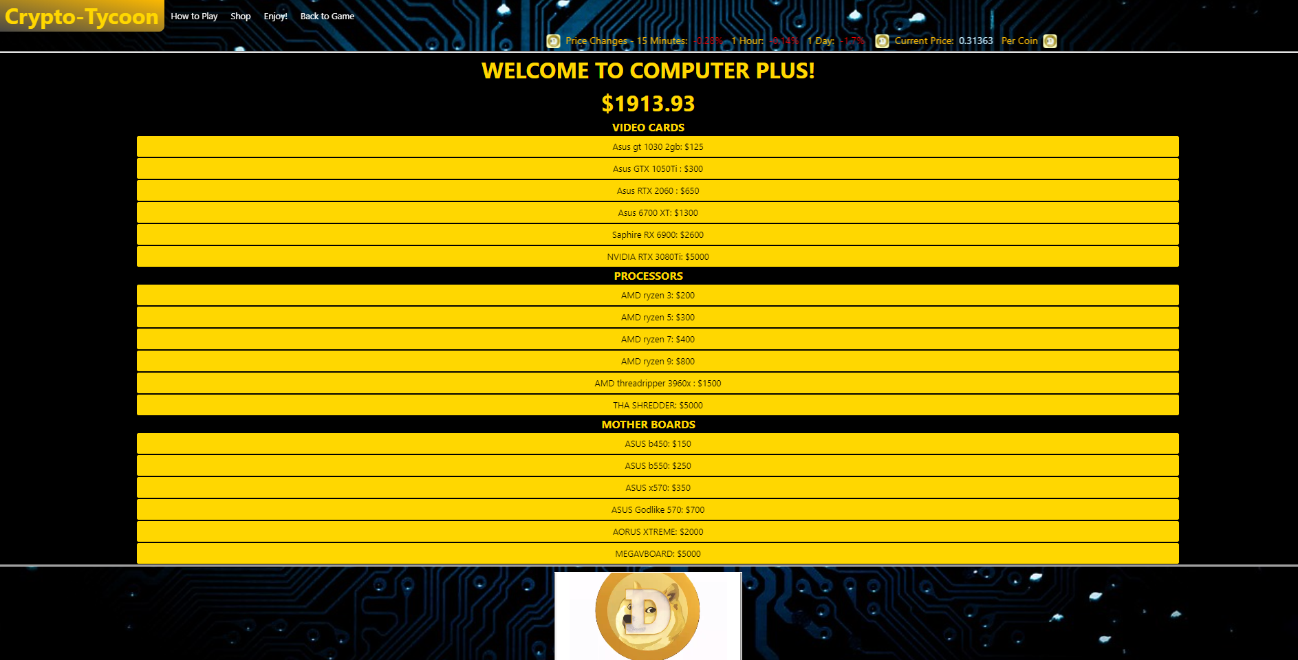 GitHub - AnthonySzymczak/Crypto-Tycoon: Become a Doge Coin Millionaire ...