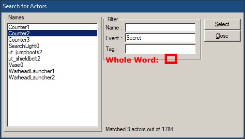 UnrealEd: Add "Whole Word" to "Search Actor"-Window · Issue #905 · OldUnreal ...