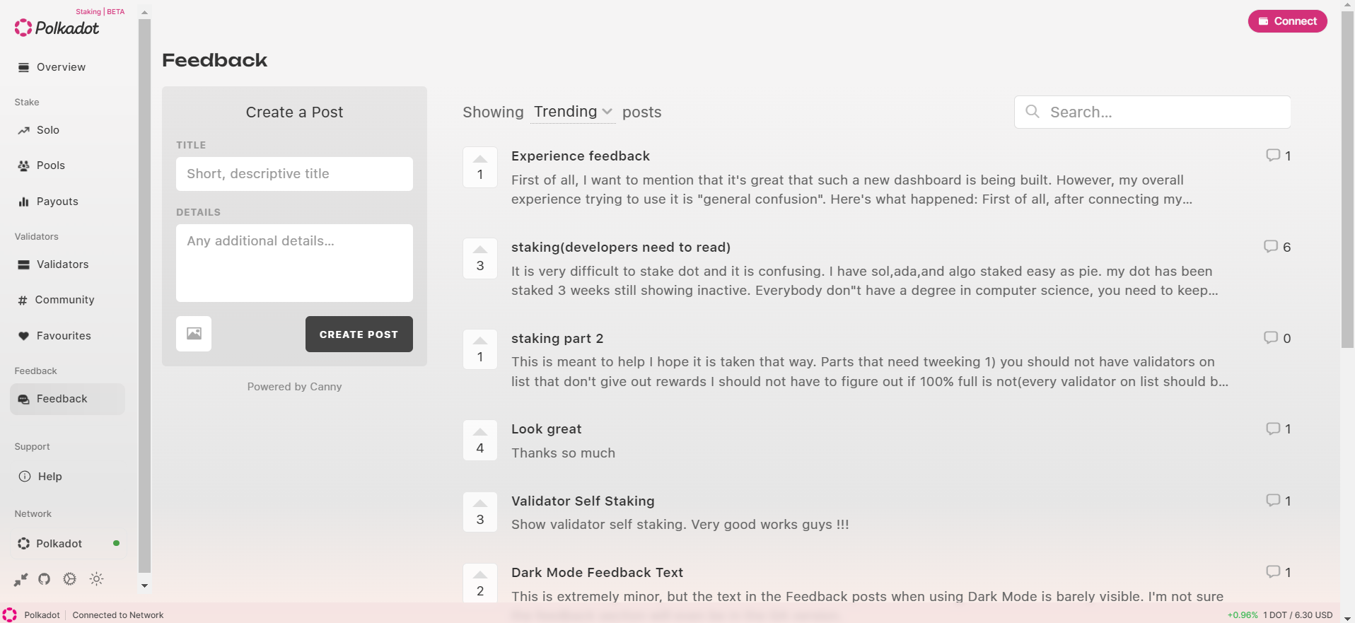 Dark mode: Font color in Feedback section not readable · Issue #256 · polkadot-cloud/polkadot ...