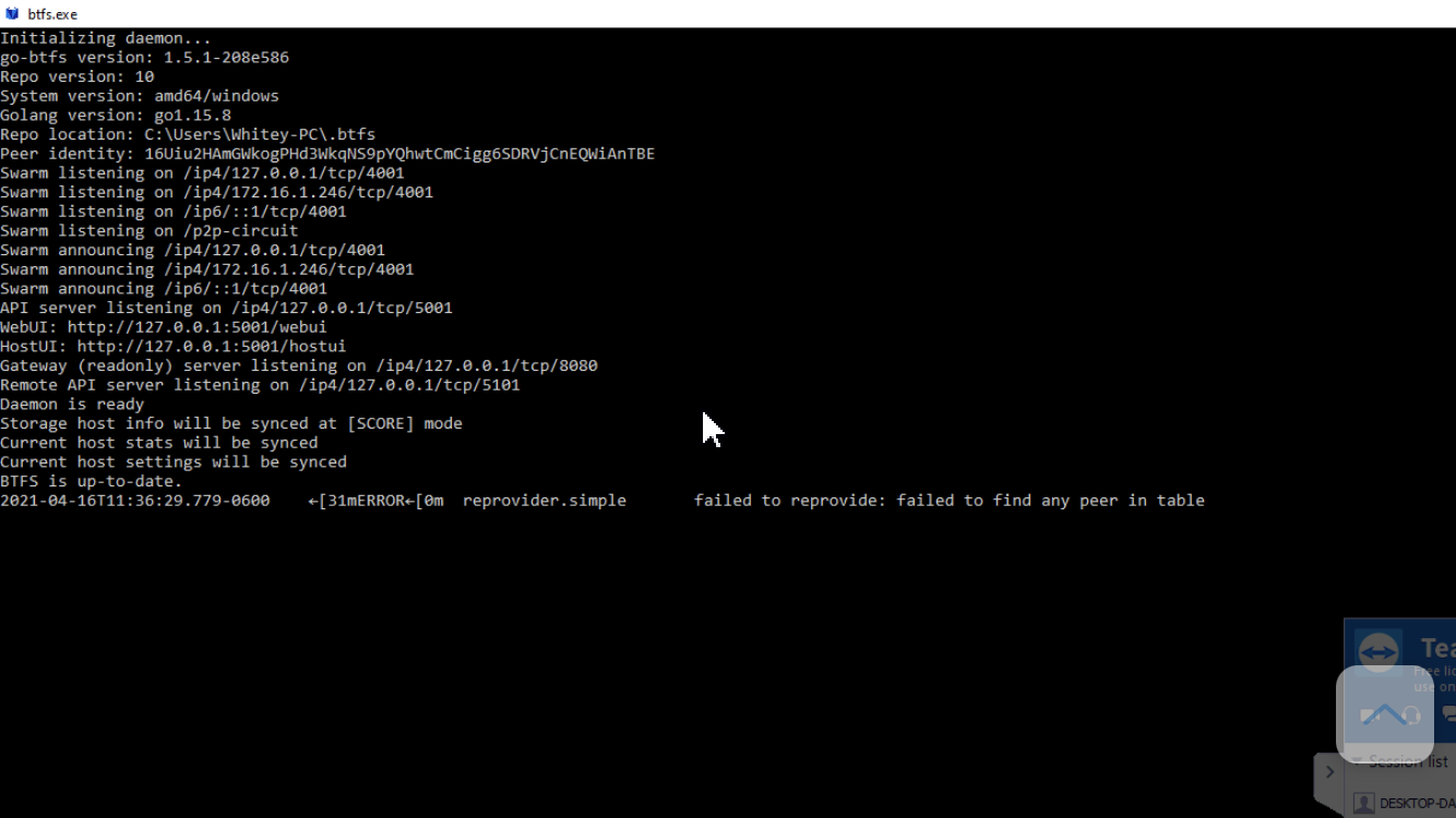 host is not running in btfs · Issue #999 · TRON-US/go-btfs · GitHub