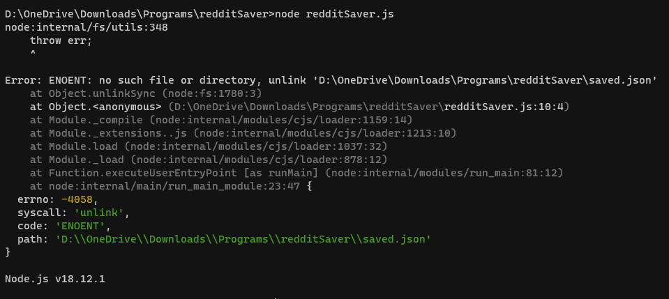 Fail To Execute Error · Issue 1 · Erohtarredditsaver · Github 